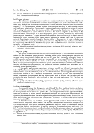 Factors affecting students’ continuance intention to use teaching performance assessment ...