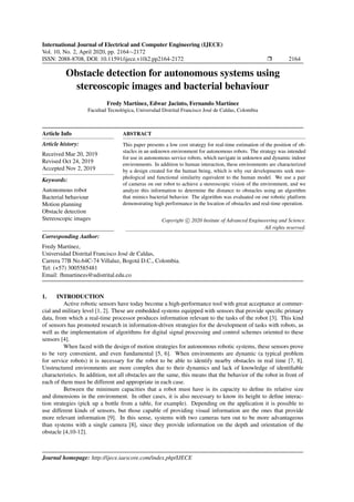 Obstacle detection for autonomous systems using stereoscopic images and ...