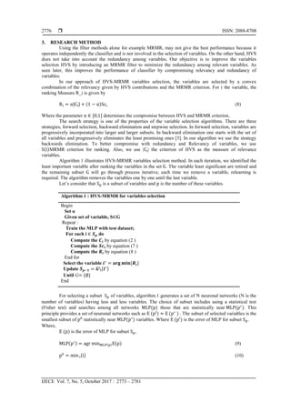 Hybrid Method HVS-MRMR for Variable Selection in Multilayer Artificial Neural Network Classifier ...