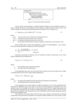 The Effect of Updating the Local Pheromone on ACS Performance using Fuzzy Logic | PDF