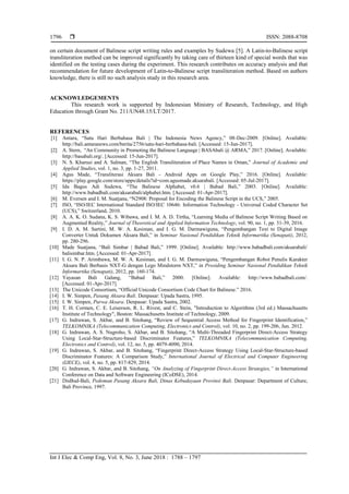 Accuracy Analysis of Latin-to-Balinese Script Transliteration Method | PDF