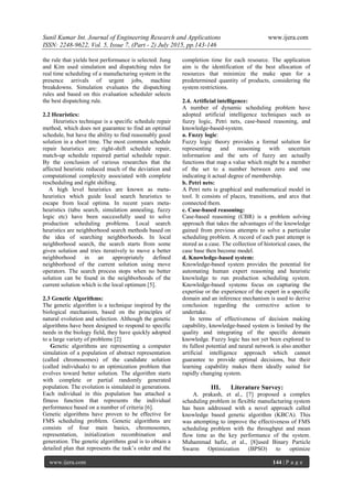 Comparison of Dynamic Scheduling Techniques in Flexible Manufacturing System | PDF