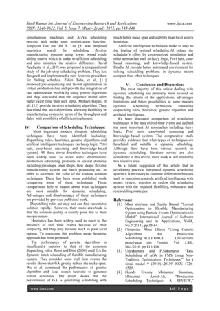 Comparison of Dynamic Scheduling Techniques in Flexible Manufacturing System | PDF
