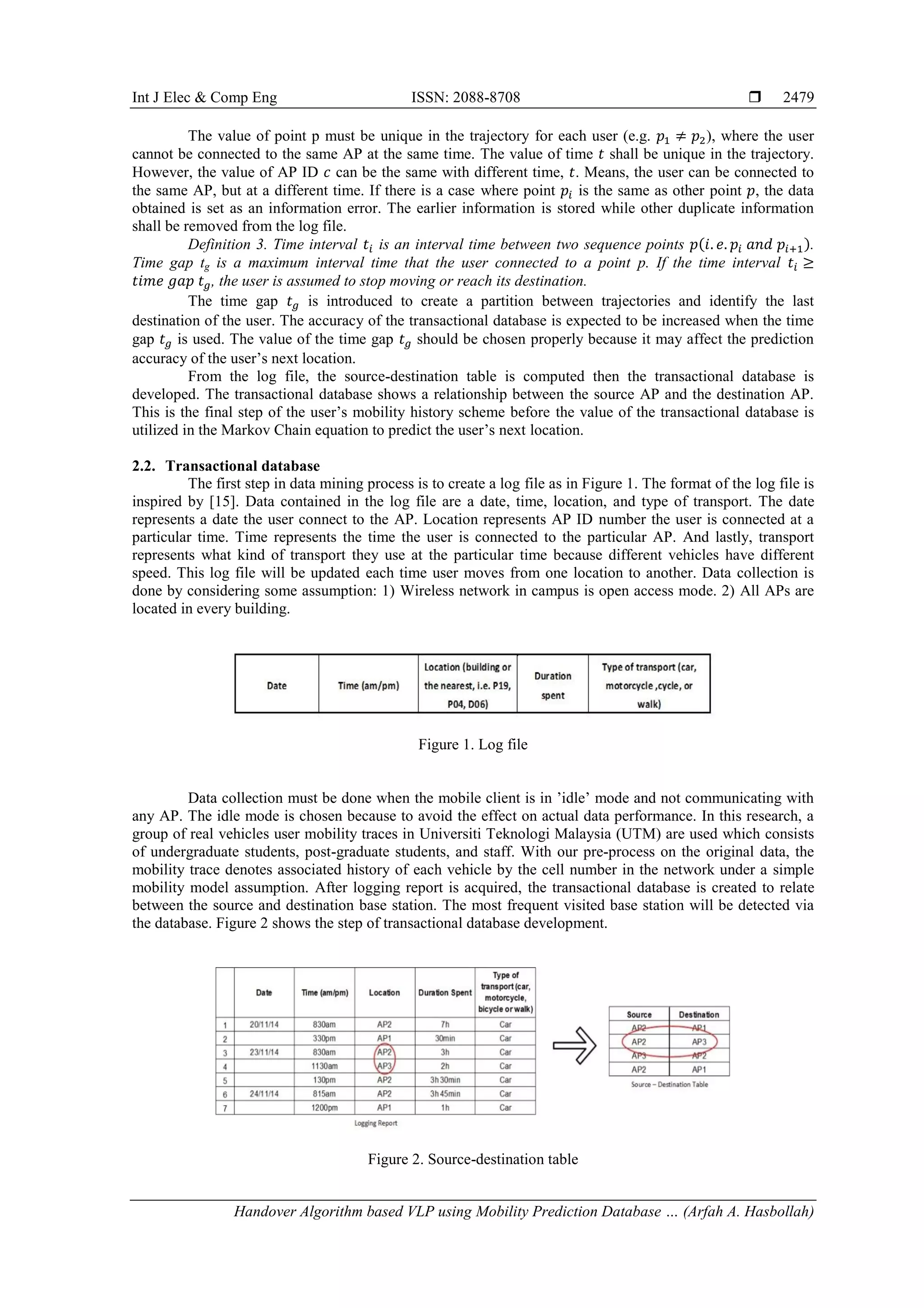 Handover Algorithm Based Vlp Using Mobility Prediction Database For Vehicular Network Pdf