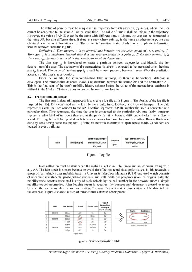 Handover Algorithm based VLP using Mobility Prediction Database for Vehicular Network | PDF ...