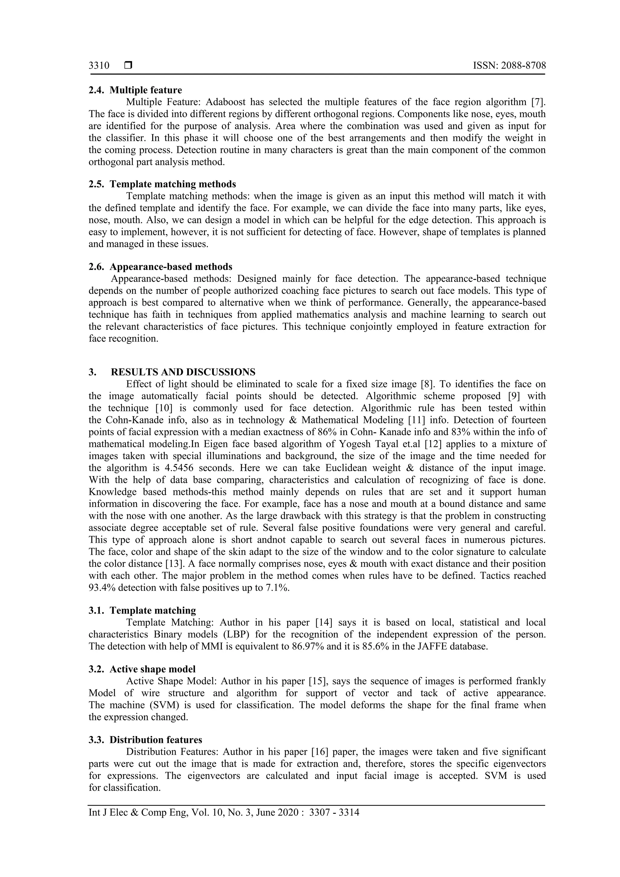 Analysis on techniques used to recognize and identifying the Human ...