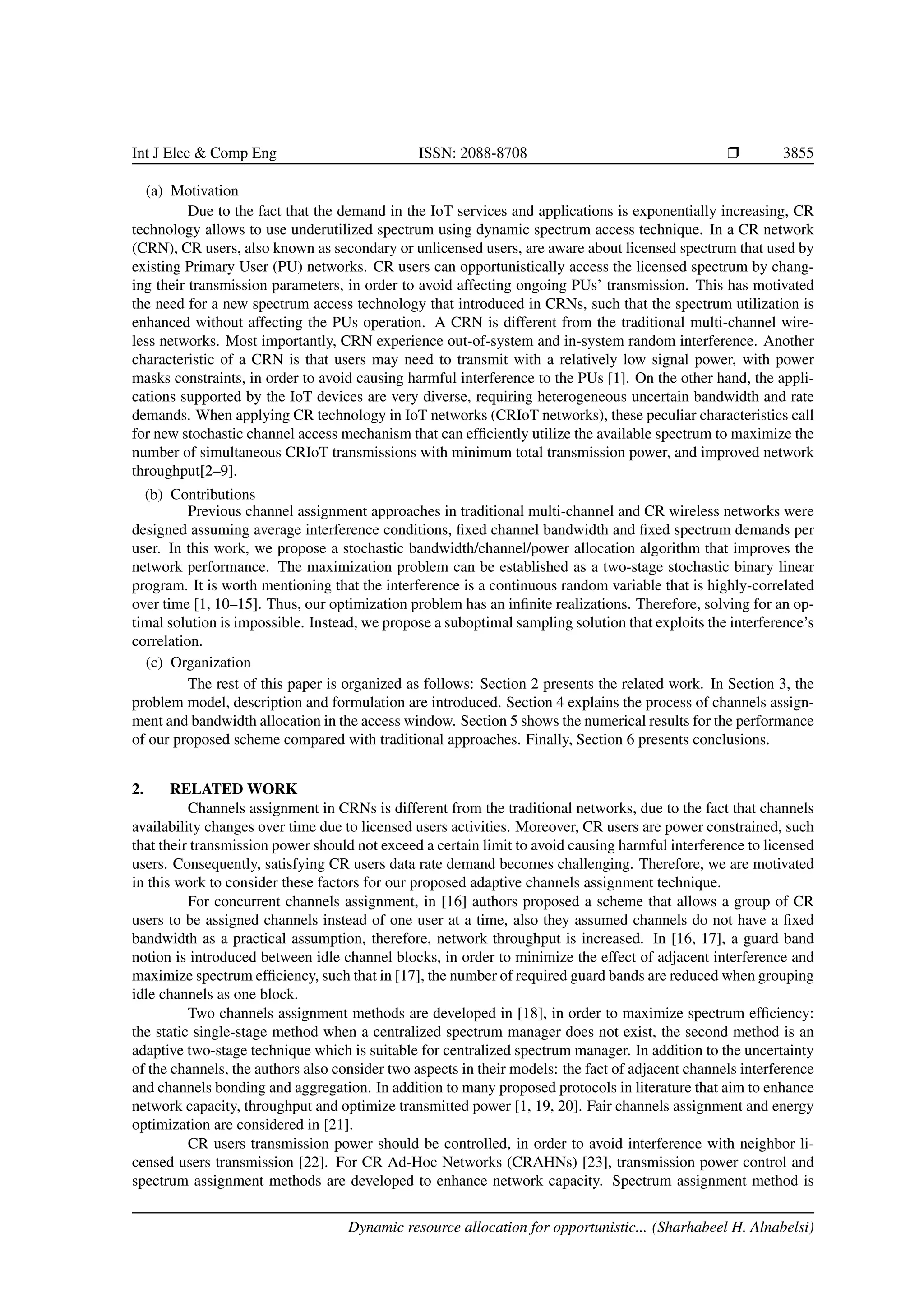 Dynamic Resource Allocation For Opportunistic Software Defined Iot