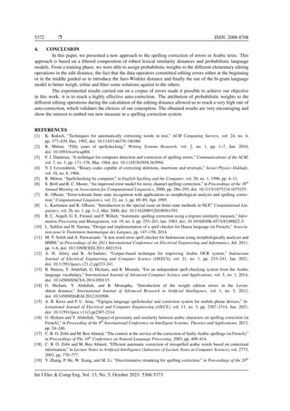Arabic spellchecking: a depth-filtered composition metric to achieve fully automatic correction ...