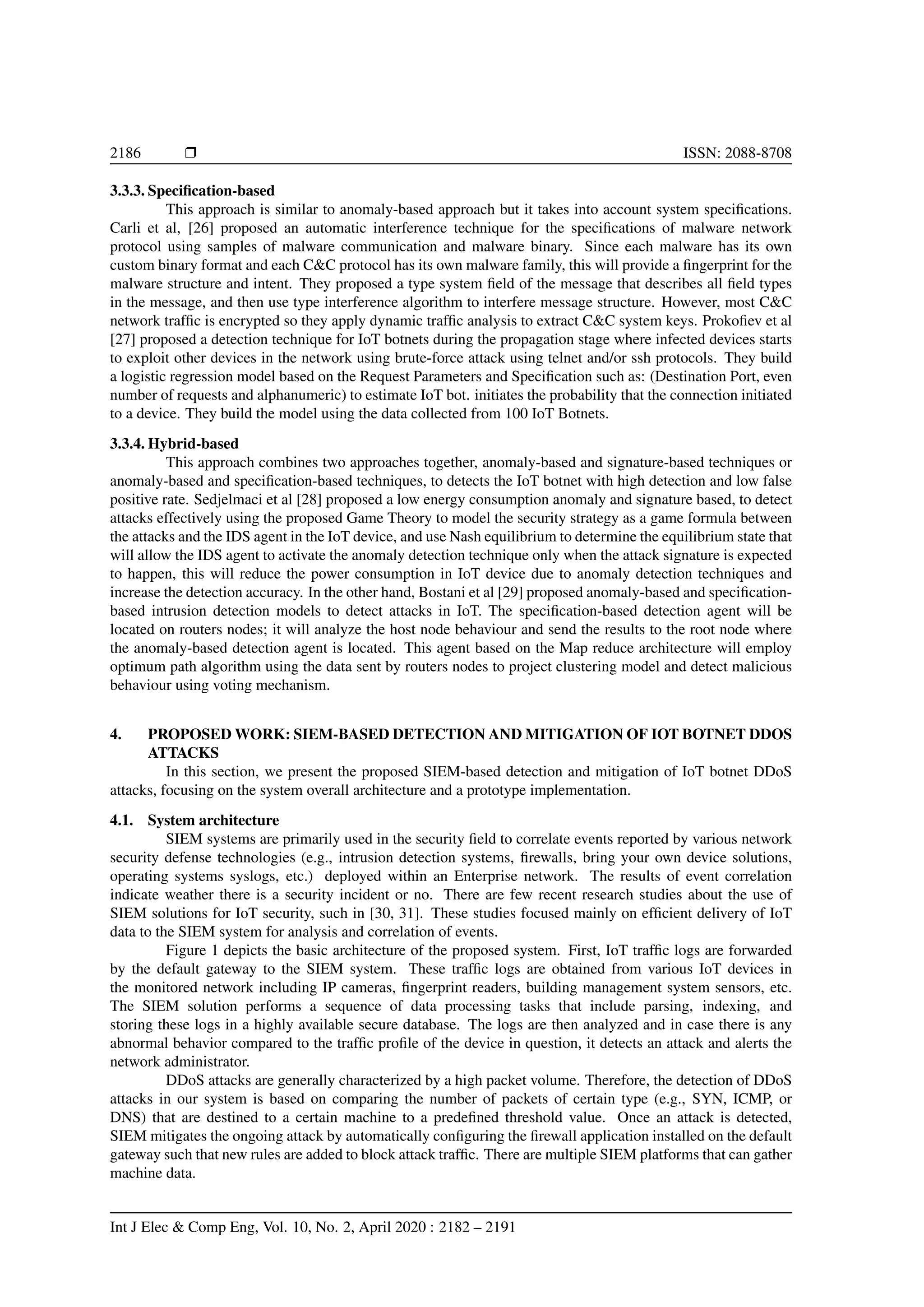 Siem Based Detection And Mitigation Of Iot Botnet Ddos Attacks Pdf
