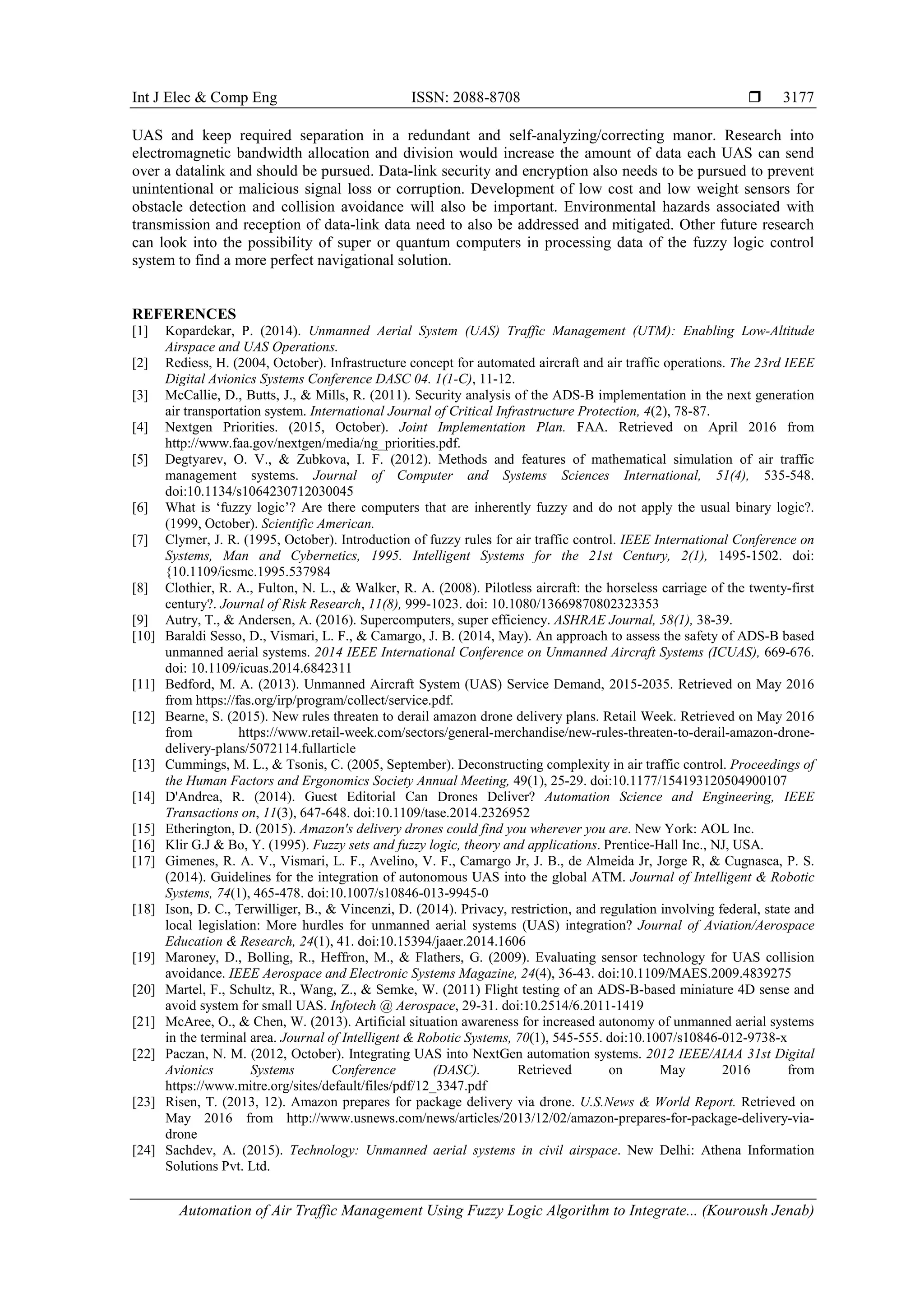 Automation of Air Traffic Management Using Fuzzy Logic Algorithm to Integrate Unmanned Aerial ...