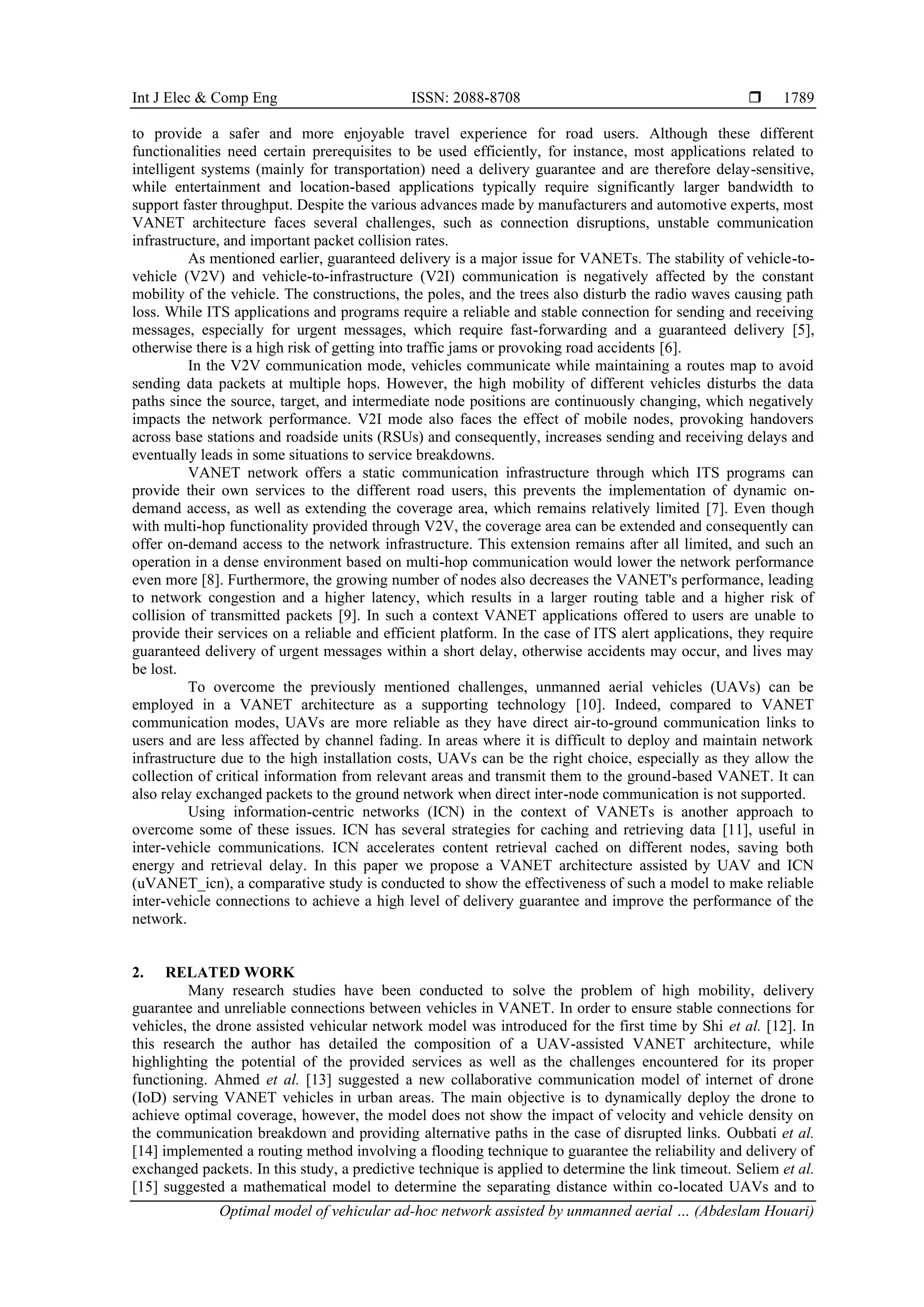 Optimal model of vehicular ad-hoc network assisted by unmanned aerial vehicles and information ...
