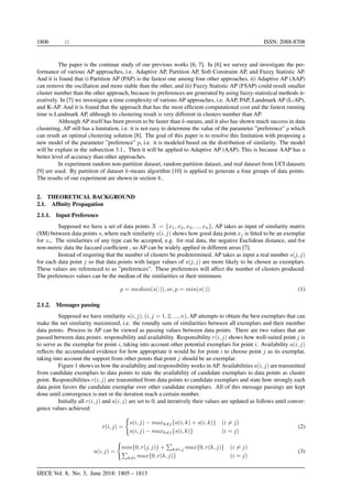 A Preference Model on Adaptive Afﬁnity Propagation | PDF