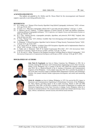DARE Algorithm: A New Security Protocol by Integration of Different Cryptographic Techniques | PDF