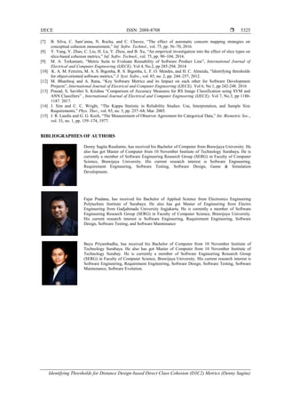 Identifying Thresholds for Distance Design-based Direct Class Cohesion (D3C2) Metrics | PDF