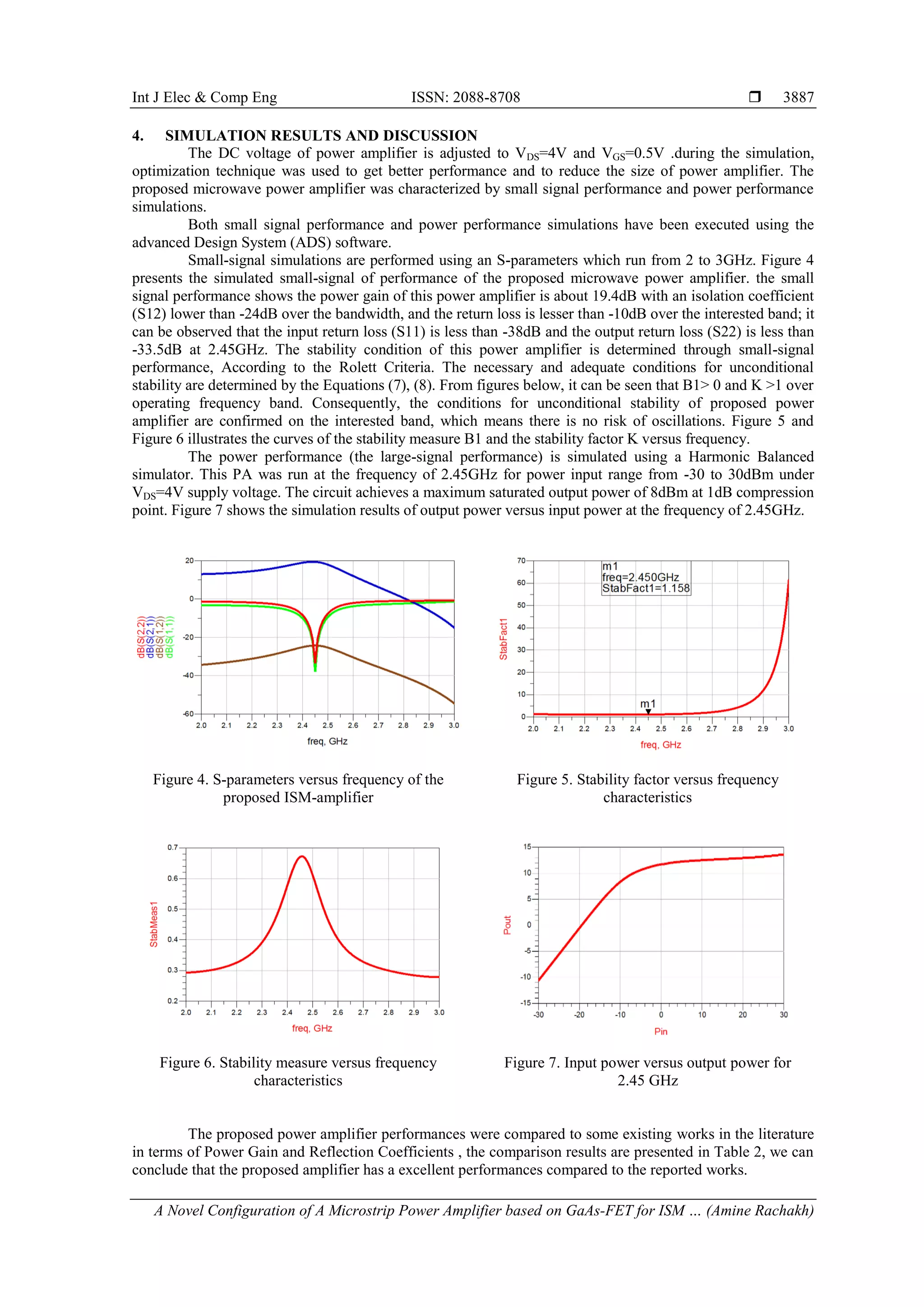 A Novel Configuration of A Microstrip Power Amplifier based on GaAs-FET for ISM Applications | PDF