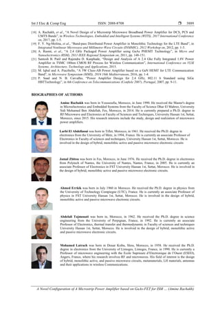 A Novel Configuration of A Microstrip Power Amplifier based on GaAs-FET for ISM Applications | PDF