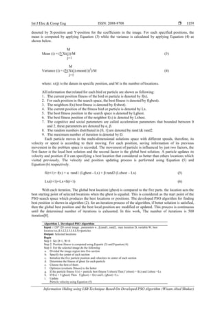 Information Hiding using LSB Technique based on Developed PSO Algorithm | PDF