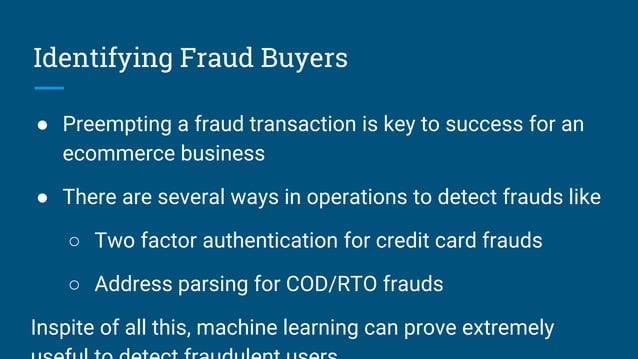 Data analytics in fraud detection and customer feedback | PPT
