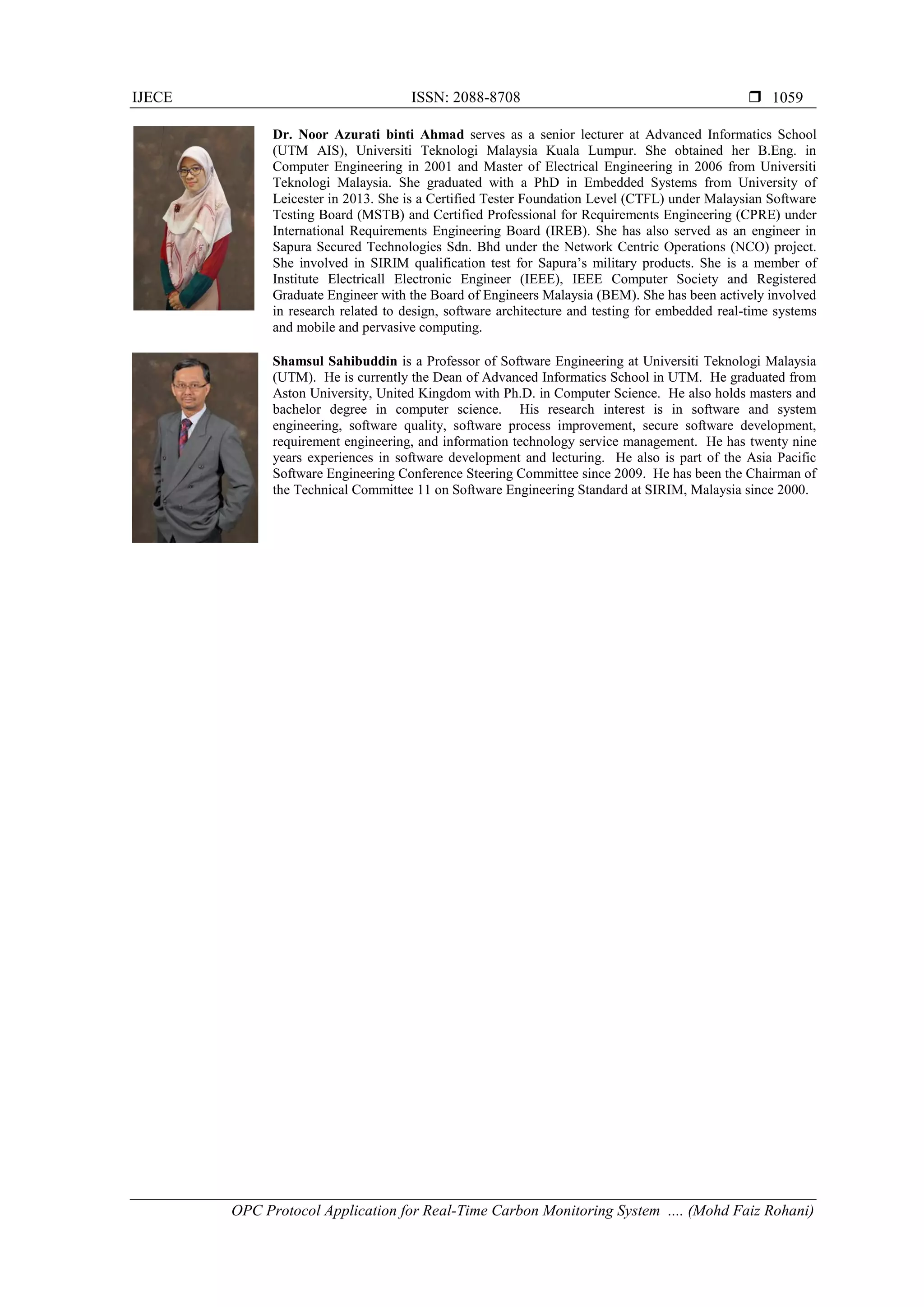 OPC Protocol Application for Real-Time Carbon Monitoring System for ...