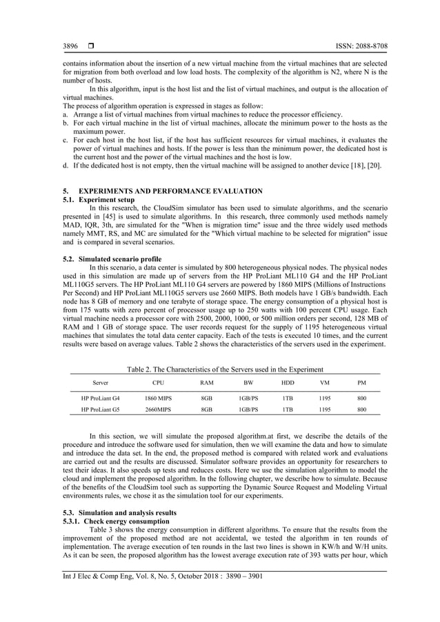 Energy-Aware Adaptive Four Thresholds Technique for Optimal Virtual Machine Placement | PDF