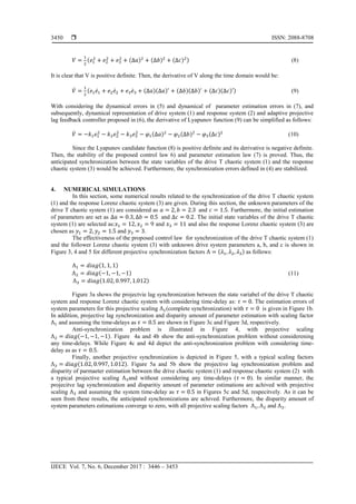 Adaptive Projective Lag Synchronization of T and Lu Chaotic Systems | PDF