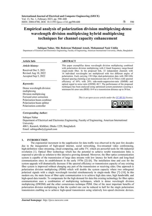 Empirical analysis of polarization division multiplexing-dense wavelength division multiplexing ...