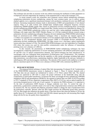 Empirical analysis of polarization division multiplexing-dense wavelength division multiplexing ...