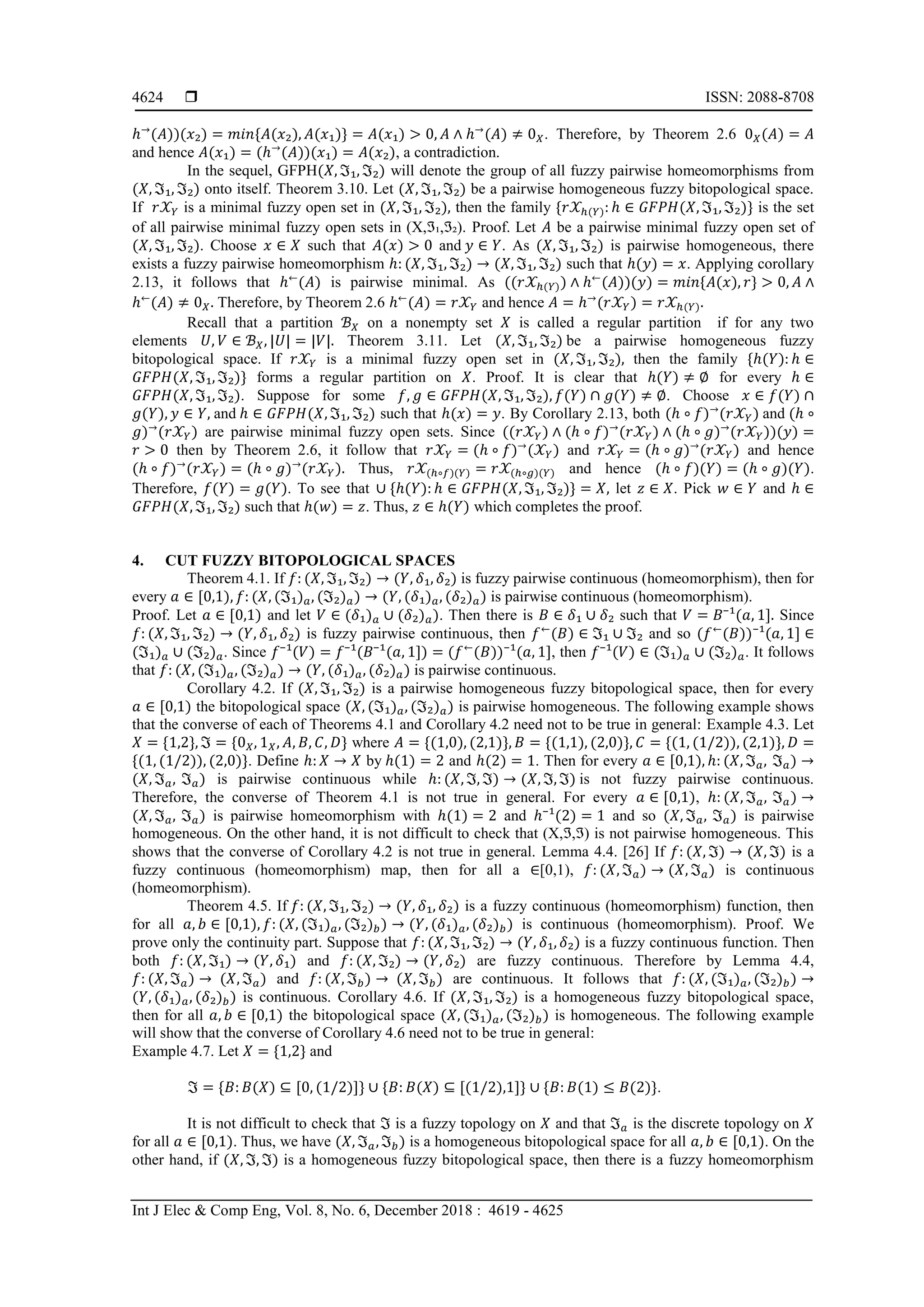 Fuzzy Homogeneous Bitopological Spaces | PDF