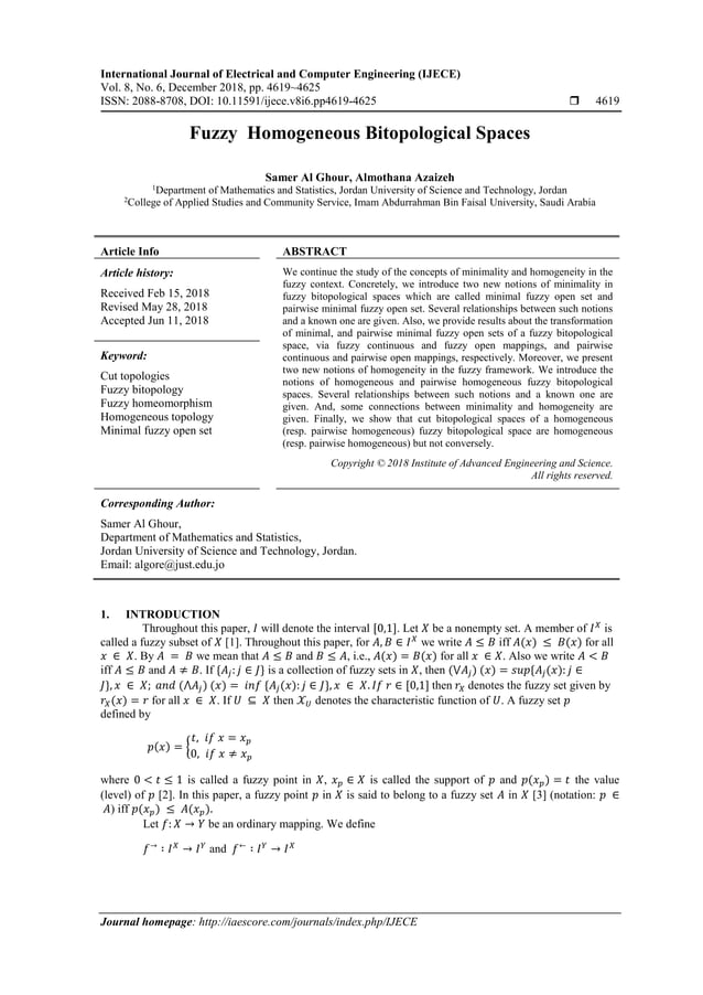 Fuzzy Homogeneous Bitopological Spaces | PDF