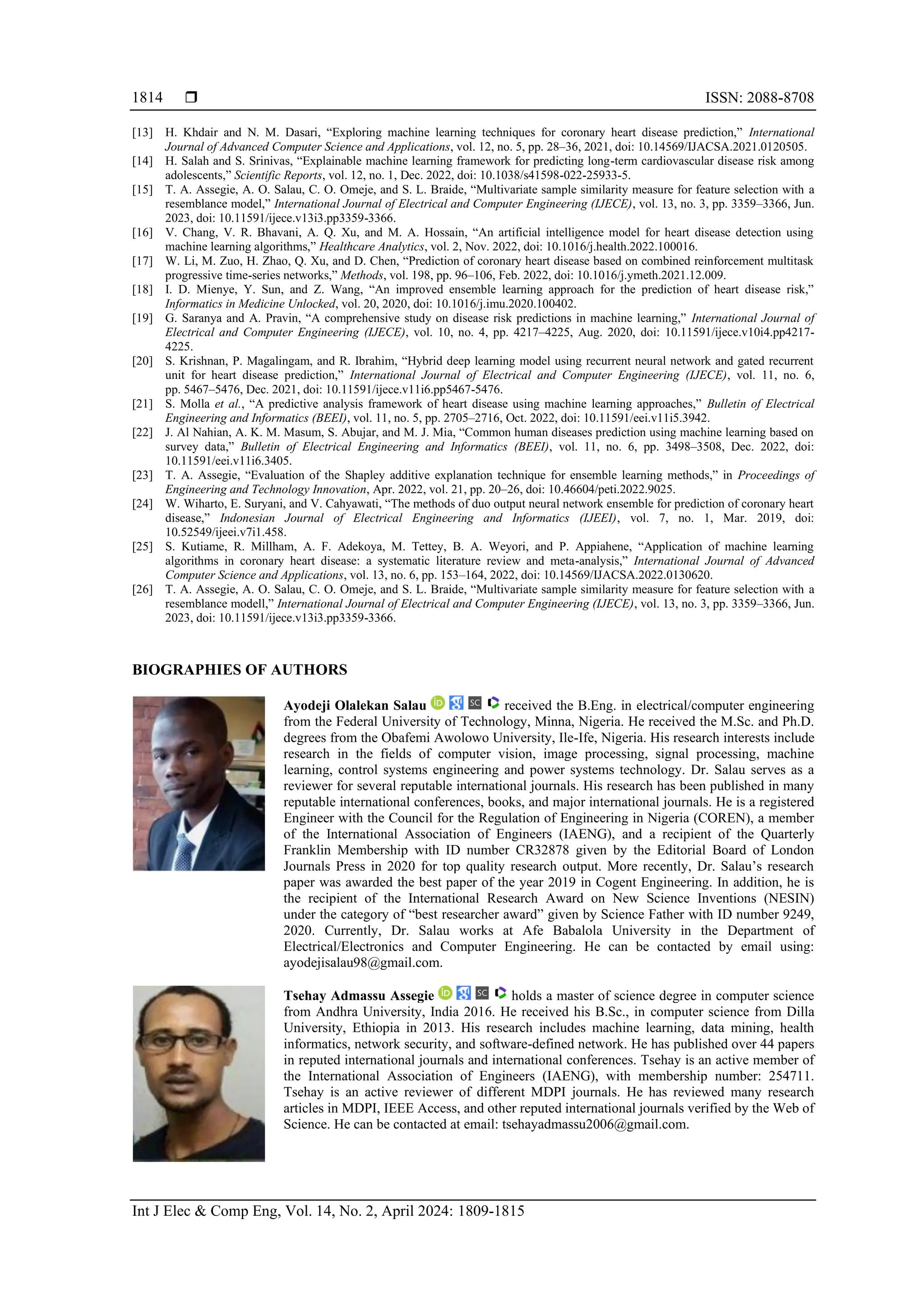 Prediction of the risk of developing heart disease using logistic ...