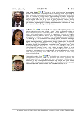 Prediction of the risk of developing heart disease using logistic regression | PDF