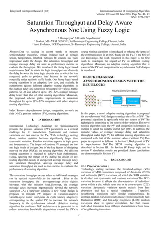 Saturation Throughput and Delay Aware Asynchronous Noc Using Fuzzy Logic | PDF