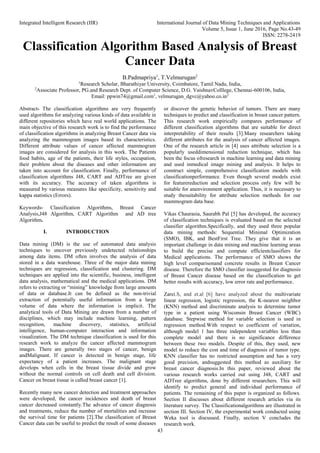 Classification AlgorithmBased Analysis of Breast Cancer Data | PDF