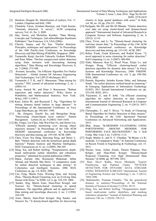 A Survey on Cluster Based Outlier Detection Techniques in Data Stream | PDF