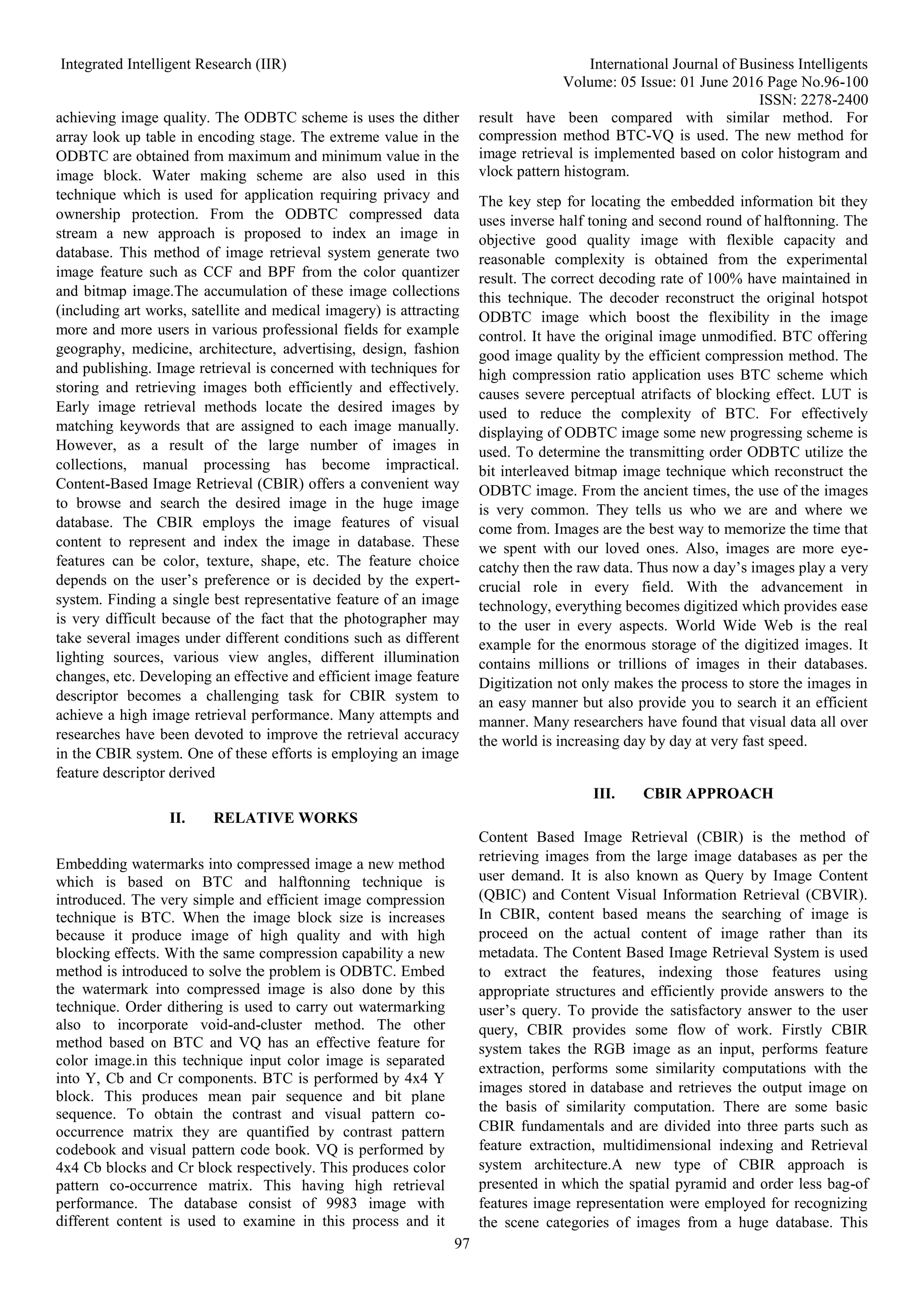Feature Extraction In Content Based Image Retrieval Pdf