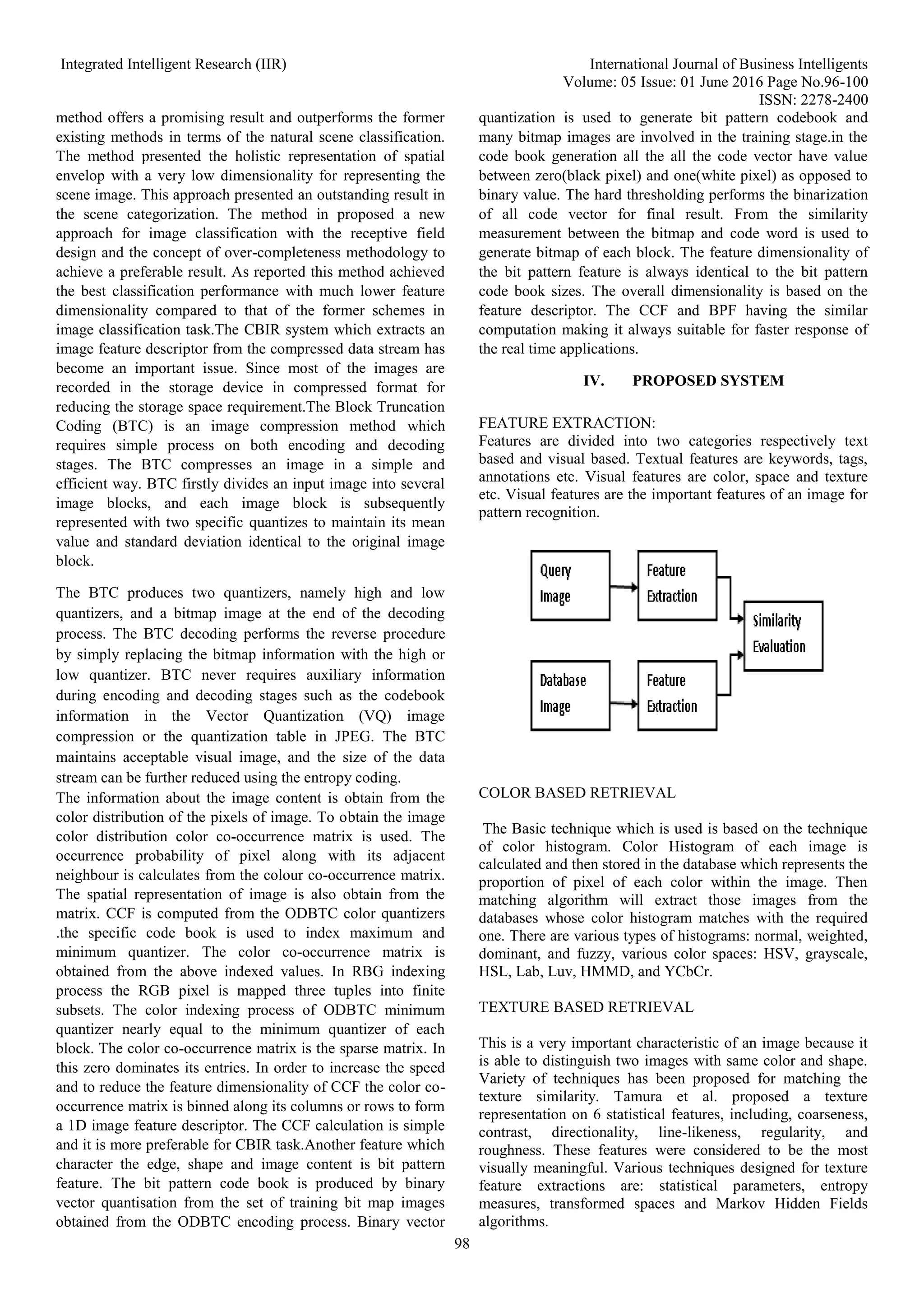 Feature Extraction In Content Based Image Retrieval Docx Databases Computer Software And