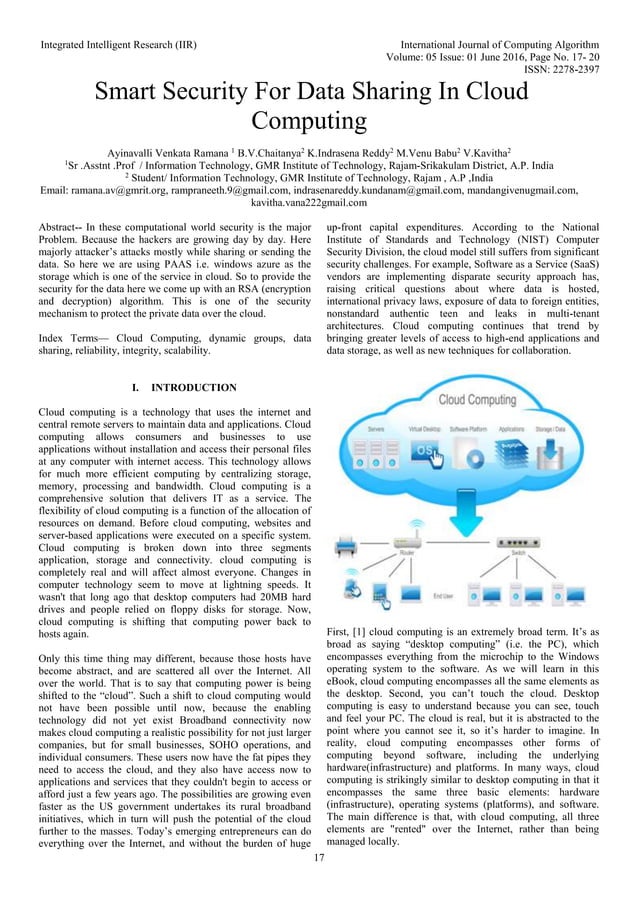 Smart Security For Data Sharing In Cloud Computing Pdf