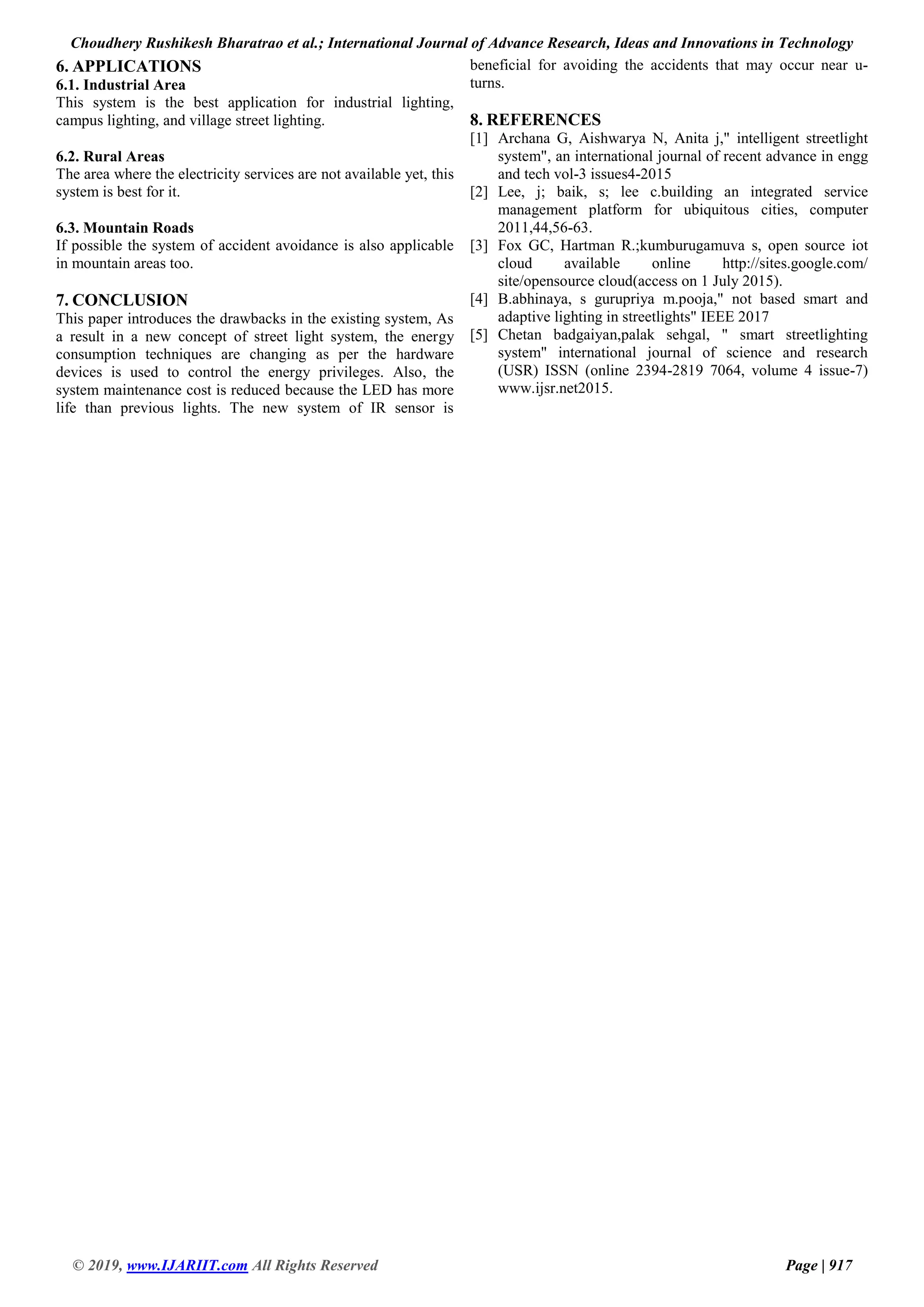 Arduino Based Project- Smart Street Light System | PDF