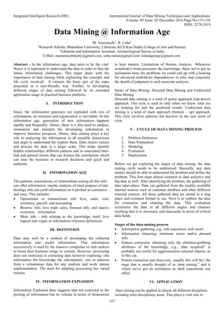 Data Mining @ Information Age | PDF