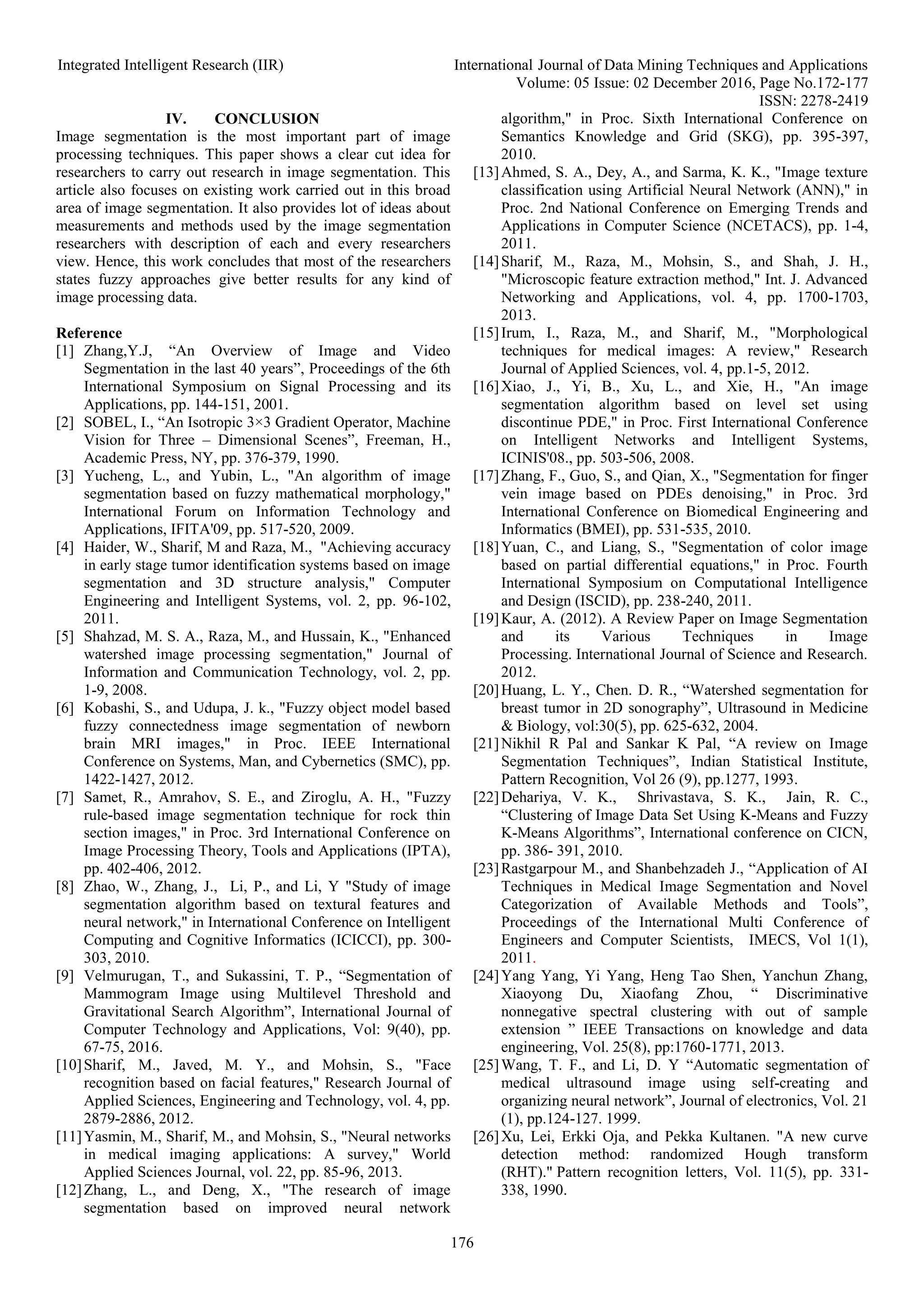 Image Segmentation Based Survey on the Lung Cancer MRI Images | PDF