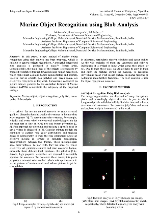 Marine Object Recognition using Blob Analysis | DOCX