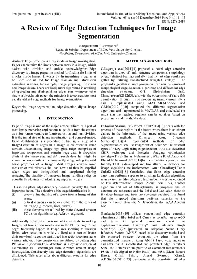 A Review of Edge Detection Techniques for Image Segmentation | PDF