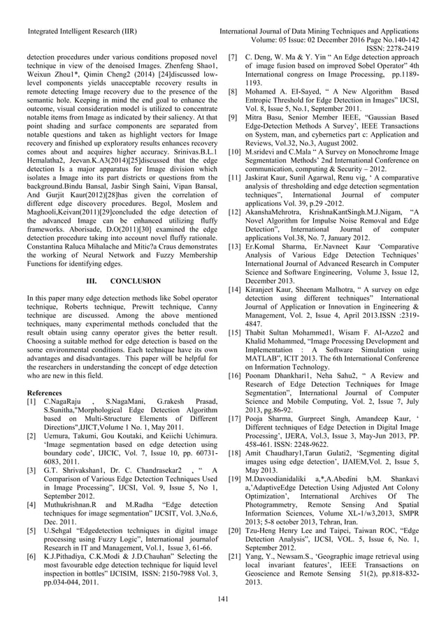 A Review Of Edge Detection Techniques For Image Segmentation Pdf