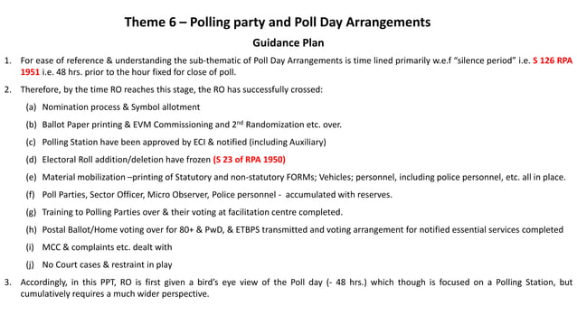 V5 Th06 Polling Party & Poll Day Arrangements.pptx