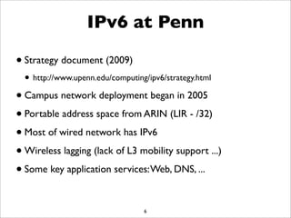 IPv6 Transition in Research & Education | PPT
