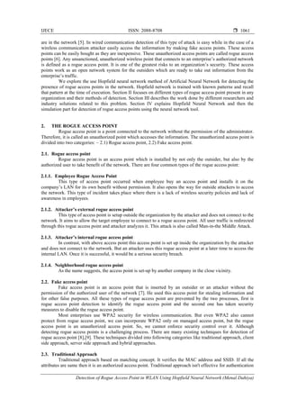 Detection of Rogue Access Point in WLAN using Hopfield Neural Network | PDF