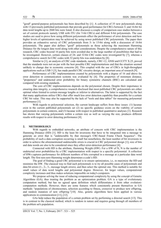 New Heuristic Model for Optimal CRC Polynomial | PDF