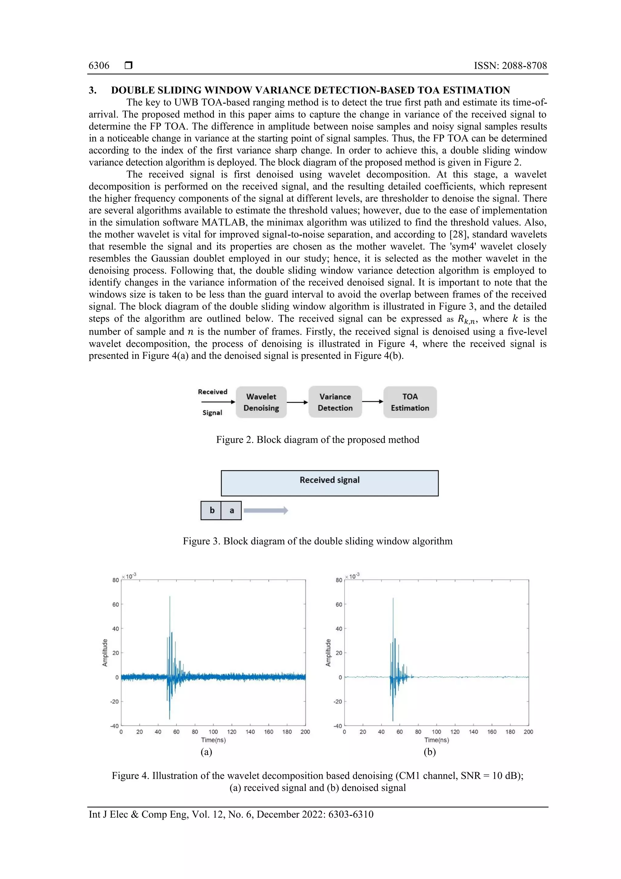 Double sliding window variance detection-based time-of-arrival estimation in ultra-wideband ...
