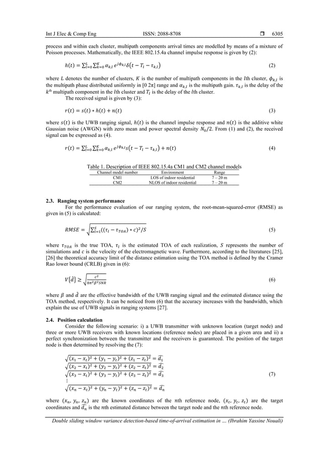 Double Sliding Window Variance Detection Based Time Of Arrival Estimation In Ultra Wideband