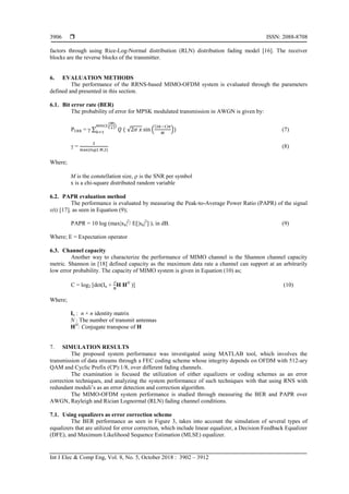 Performance Enhancement of MIMO-OFDM using Redundant Residue Number System | PDF
